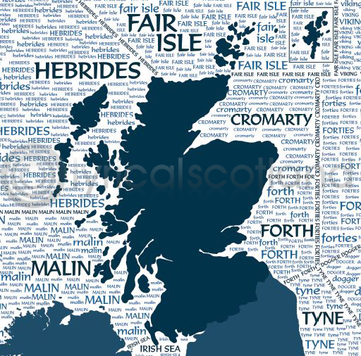 Scotland Shipping Forecast Colour Art Greetings Card (LY) - Lyrical ...