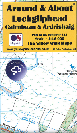 A&A Map Lochgilphead, Cairnbaan & Ardrishaig - Yellow Maps
