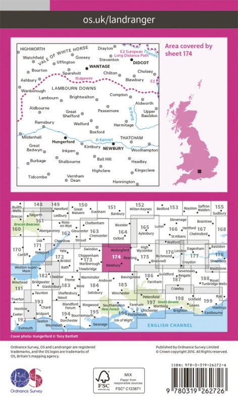 Landranger 174 Newbury & Wantage, Hungerford & Didcot - Ordnance Survey