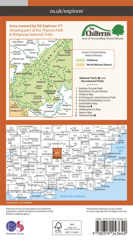 Explorer 171 Chiltern Hills West, Henley-on-Thames - Ordnance Survey