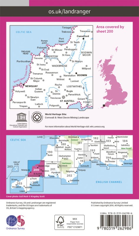 Landranger 200 Newquay, Bodmin, Camelford - Ordnance Survey