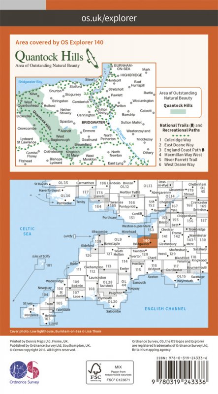 Explorer 140 Quantock Hills & Bridgwater - Ordnance Survey