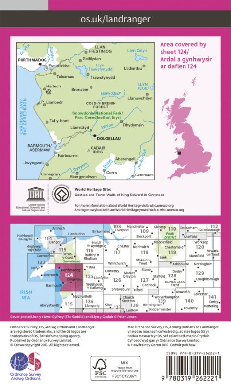 Landranger 124 Porthmadog & Dolgellau - Ordnance Survey