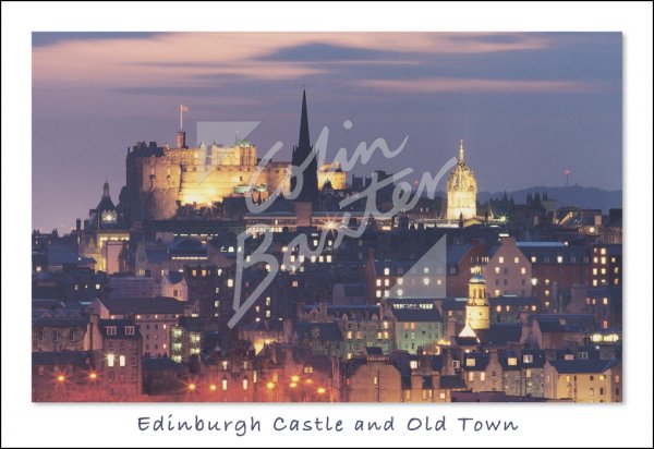 Edinburgh Castle & Old Town at Dusk, Edinburgh Postcard (H Std CB ...