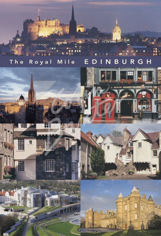Royal Mile Comp, Edinburgh Postcard (V Std CB) - Colin Baxter Photography