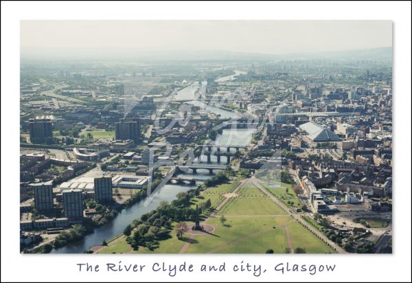 Glasgow Green, River Clyde & City Centre, Glasgow Postcard (H Std CB ...