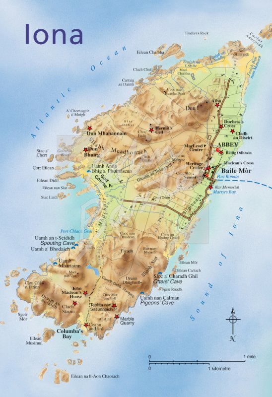 Map of Iona Postcard (V Std CB) - Colin Baxter Photography