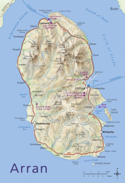 Map of Isle of Arran Postcard (V Std CB) - Colin Baxter Photography