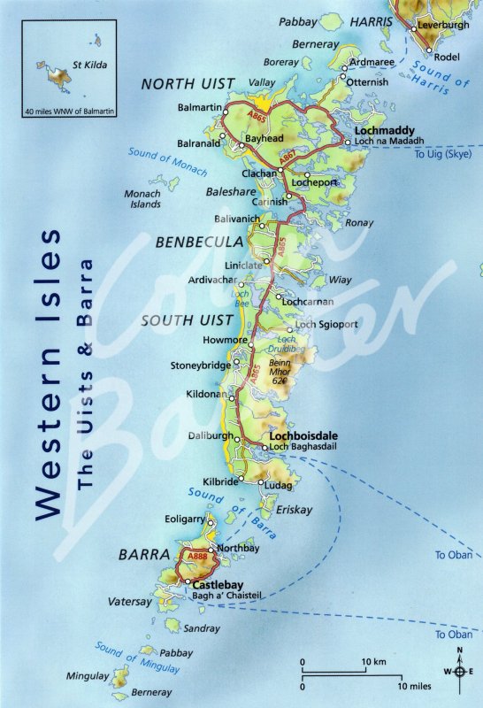 Map of Western Isles - Uists & Barra Postcard (V Std CB) - Colin Baxter ...
