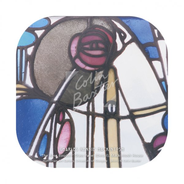 Mackintosh Rose Boudoir, Glass Panel (Hunterian) Coaster - Colin Baxter ...