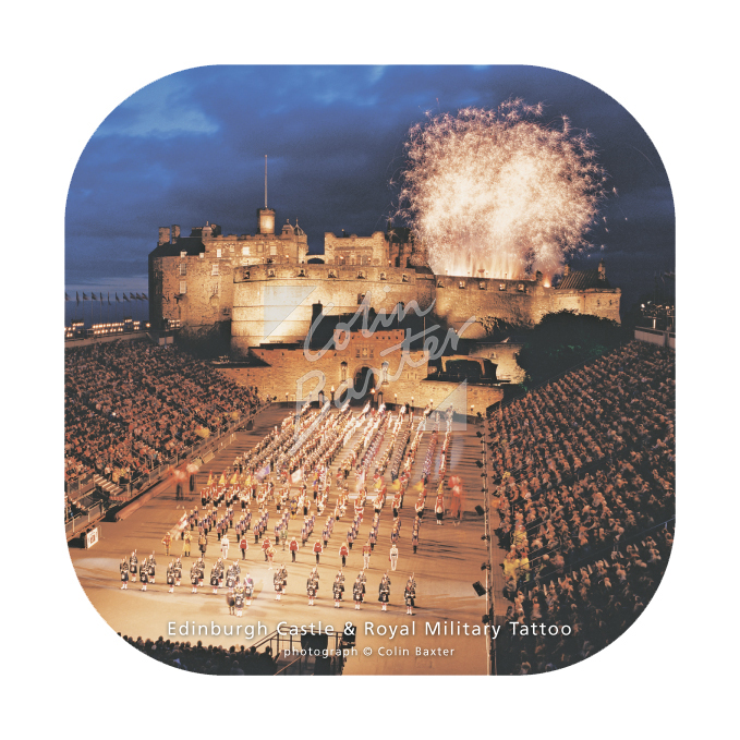 Edinburgh Castle & Military Tattoo Coaster - Colin Baxter Photography