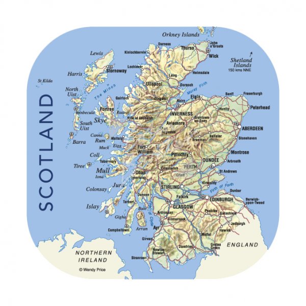 Scotland Map Coaster - Colin Baxter Photography