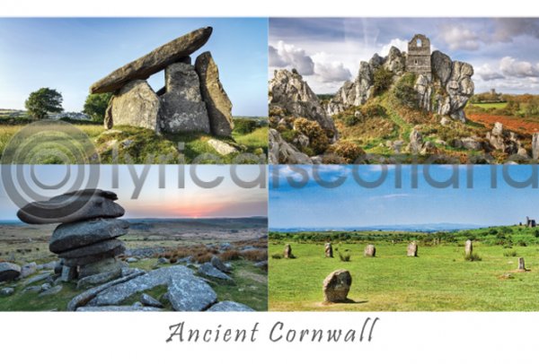 Ancient Cornwall Composite Postcard (H A6 LY) - Lyrical