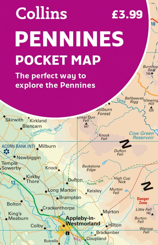 Pennines Pocket Map - HarperCollins