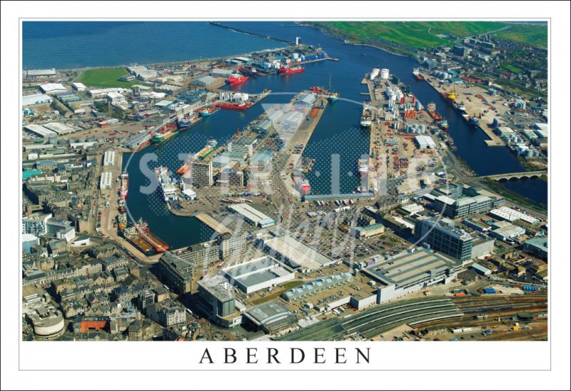 Aberdeen, Harbour Aerial View Postcard (H SG) - Stirling Gallery