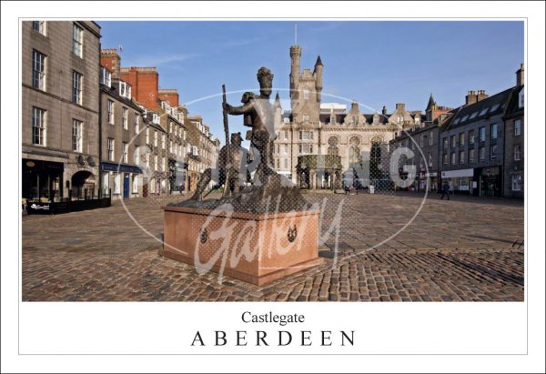 Castlegate - Aberdeen, Gordon Highlanders Statue Postcard (H SG ...