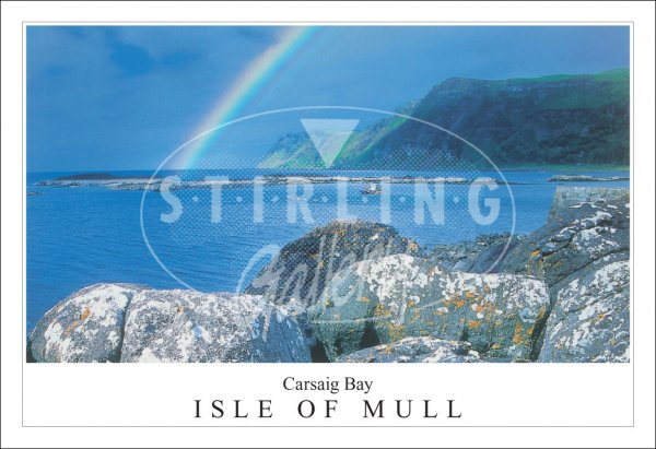 Rainbow Carsaig Bay - Isle of Mull Postcard (H SG) - Stirling Gallery