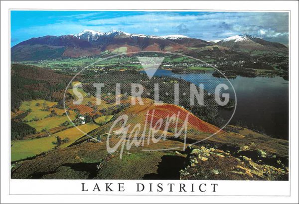 Keswick from Catbells - Lake District Postcard (H SG) - Stirling Gallery