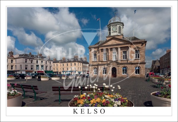 Kelso, Town Hall and Square Postcard (H SG) - Stirling Gallery