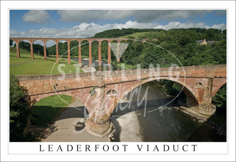Leaderfoot Viaduct and Drygrange Bridge Postcard (H SG) - Stirling Gallery