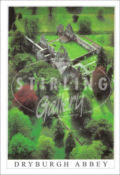 Dryburgh Abbey Aerial View Postcard (V SG) - Stirling Gallery