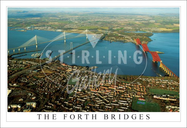 Forth Bridges, Three Bridges, Aerial to North Postcard (H SG ...