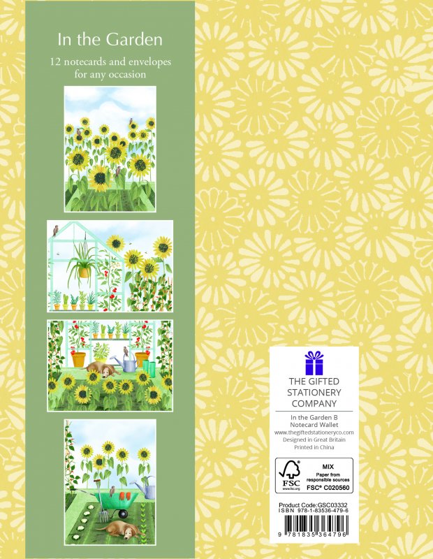 Notecard Wallet In the Garden Sunflowers - Gifted Stationery