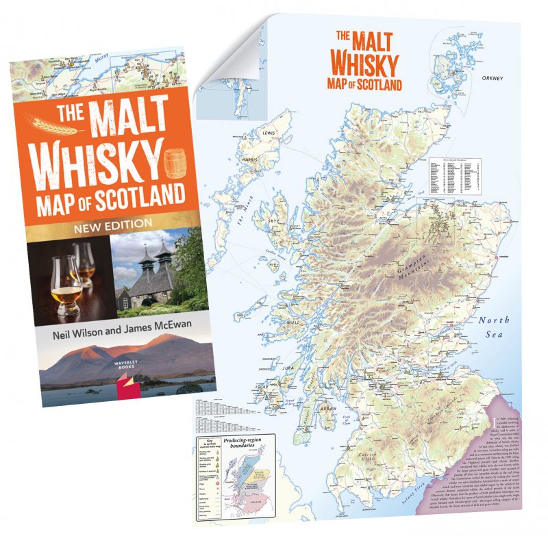 Malt Whisky Map of Scotland (Folded) - Waverley