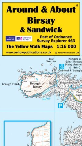 A&A Map Birsay & Sandwick inc. Skaill & Skara Brae - Yellow Maps