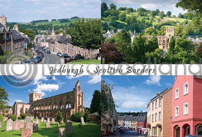 Jedburgh Town Composite Postcard (H A6 LY) - Lyrical Scotland
