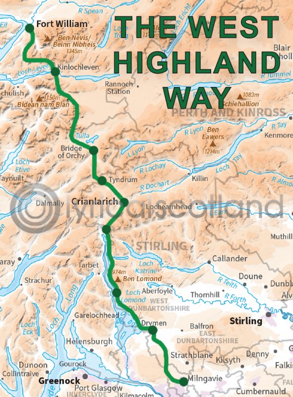 Lomond Books - West Highland Way Route Map Magnet (V LY)