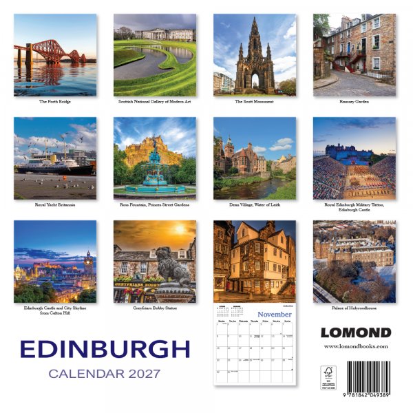 Lomond Books - 2027 Calendar Edinburgh (2 for 10v) (Mar)