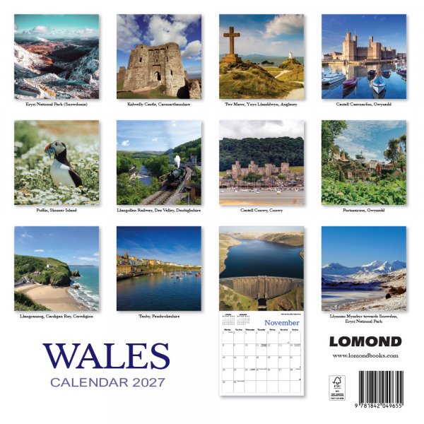 Lomond Books - 2027 Calendar Wales (2 for 10v) (Mar)